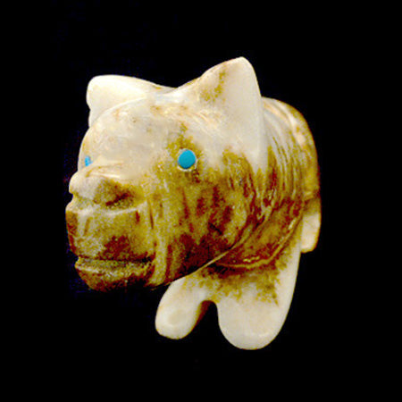 Marble Wolf by Rosella Lunasee and Loubert Soseeah - Zuni Fetish ...