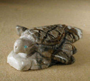 Picasso Marble Turtle by Brian Yatsattie - Zuni Fetish – Sunshine Studio